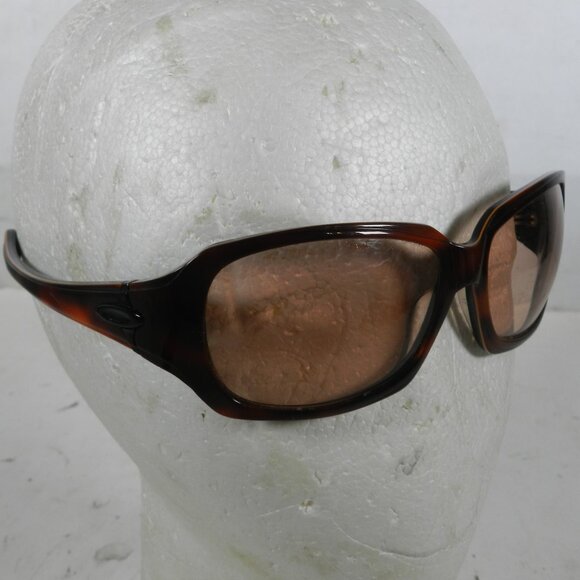 Oakley | Accessories | Oakley Script Sunglasses 5968 Tortoise Oversize Wrap Frame Lightly Tinted ...